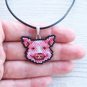 Pig Brick Stitch Pattern, Farm Animals Beading Graph Pattern, PDF File ...