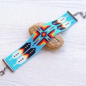 Loom Native Colorful Bracelet Pattern, Beading Pattern, Ethnic Style ...