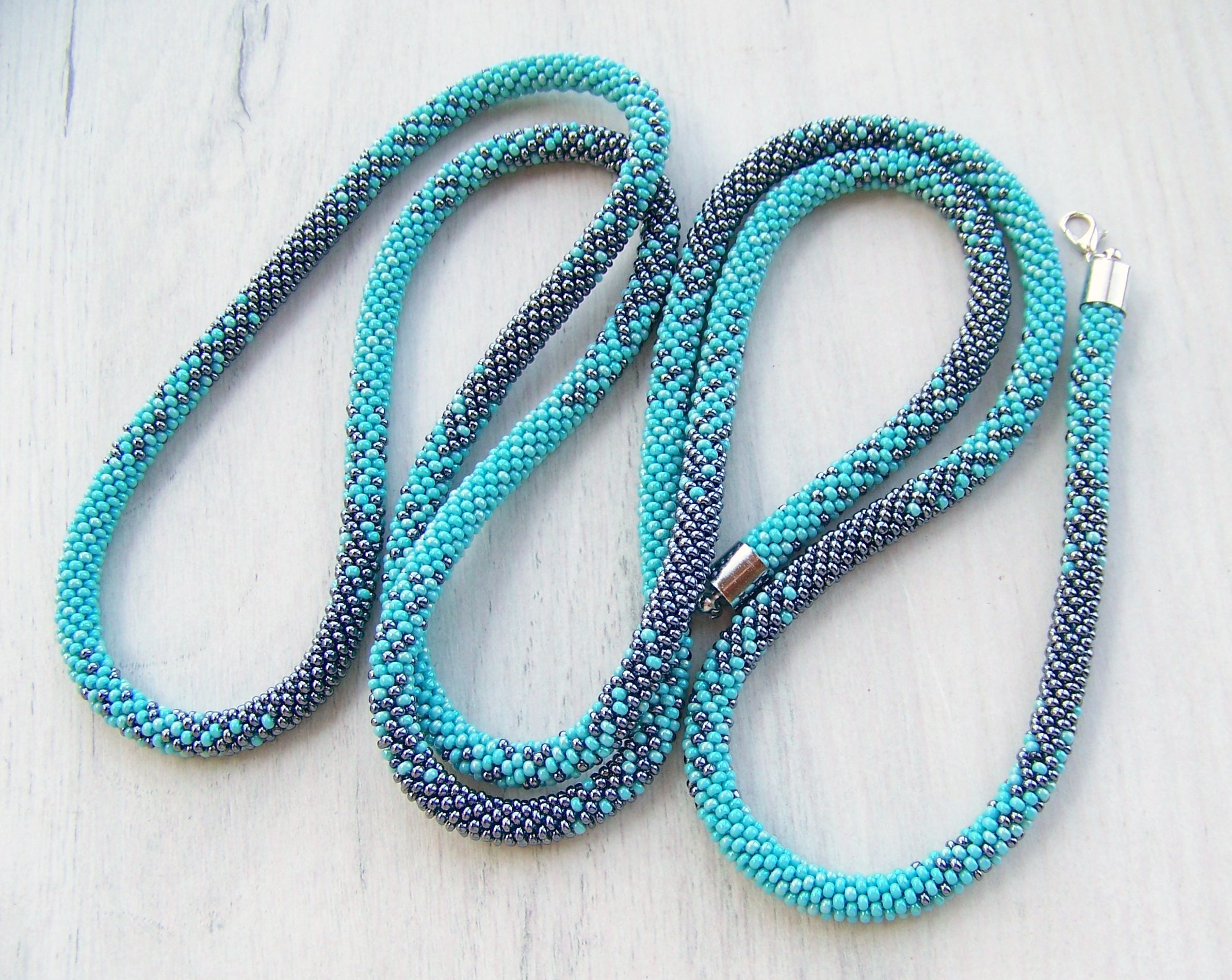 PDF Pattern for Ombre Necklace DIY Seed Bead Crochet Project - Etsy
