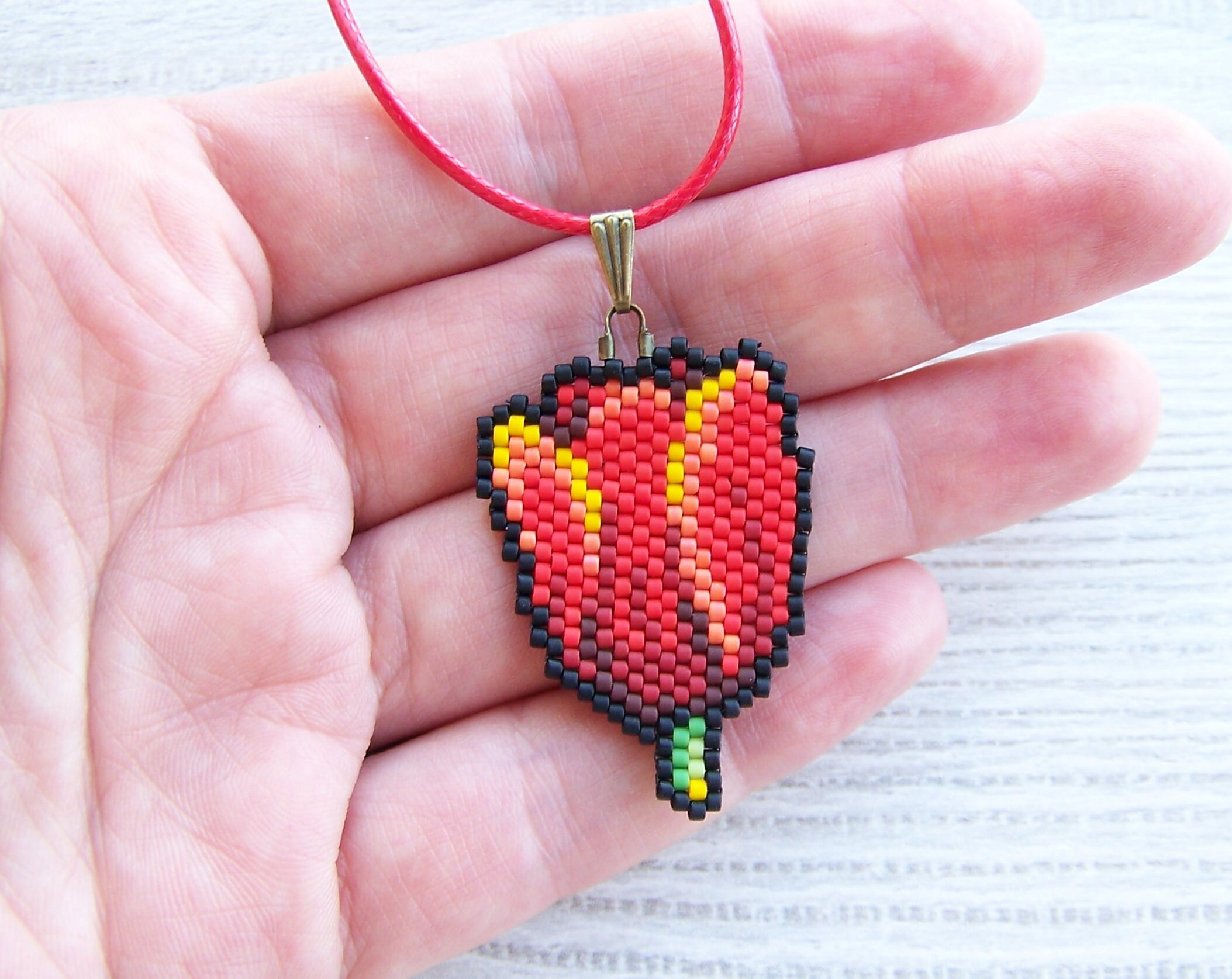 Tulip Flower PDF Pattern, Brick Stitch Pattern, Beading Red Flower ...