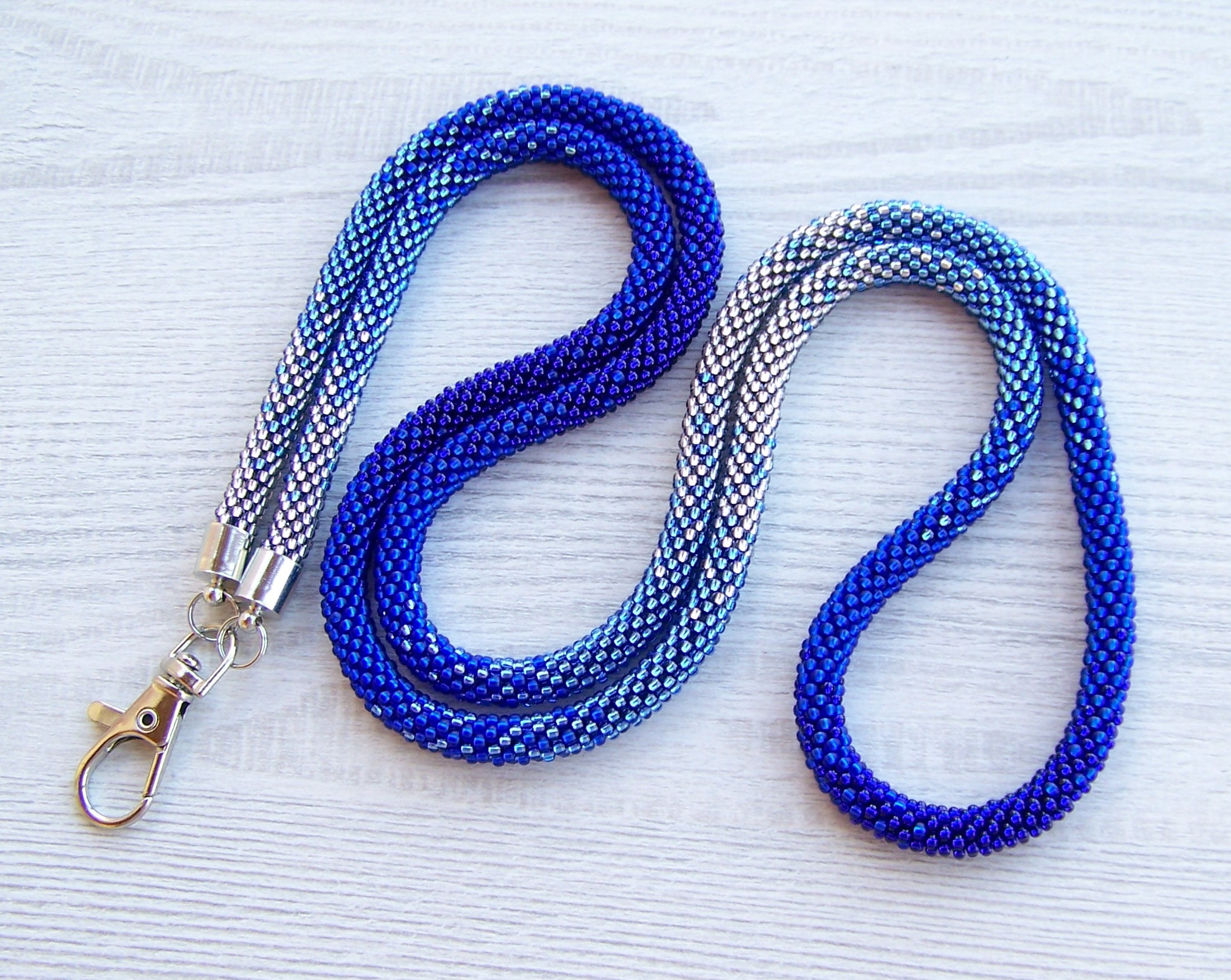 PDF Pattern for Gradient Lanyard, DIY Seed Bead Crochet Art Project ...