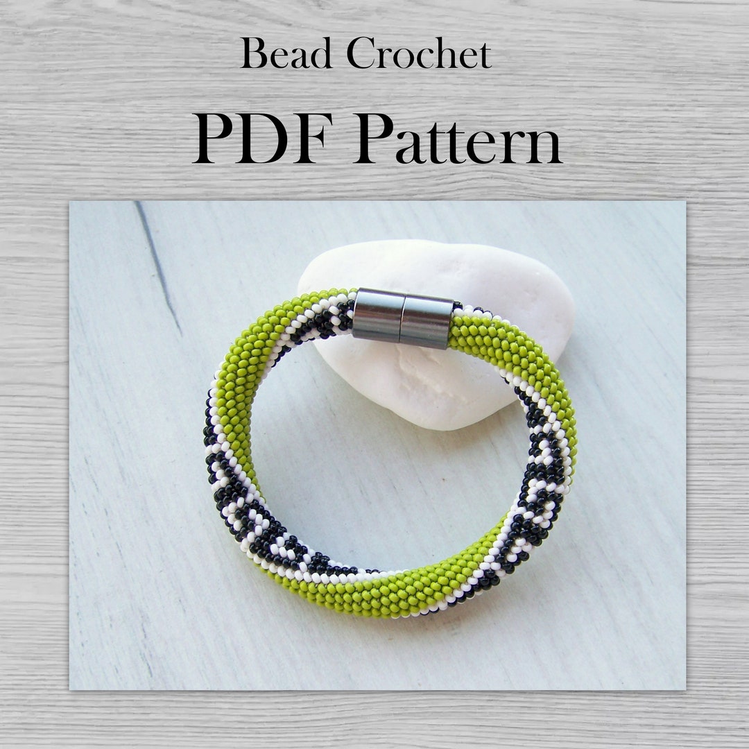 Bead Crochet Bracelet Pattern, PDF Pattern for Statement Bracelet, DIY ...
