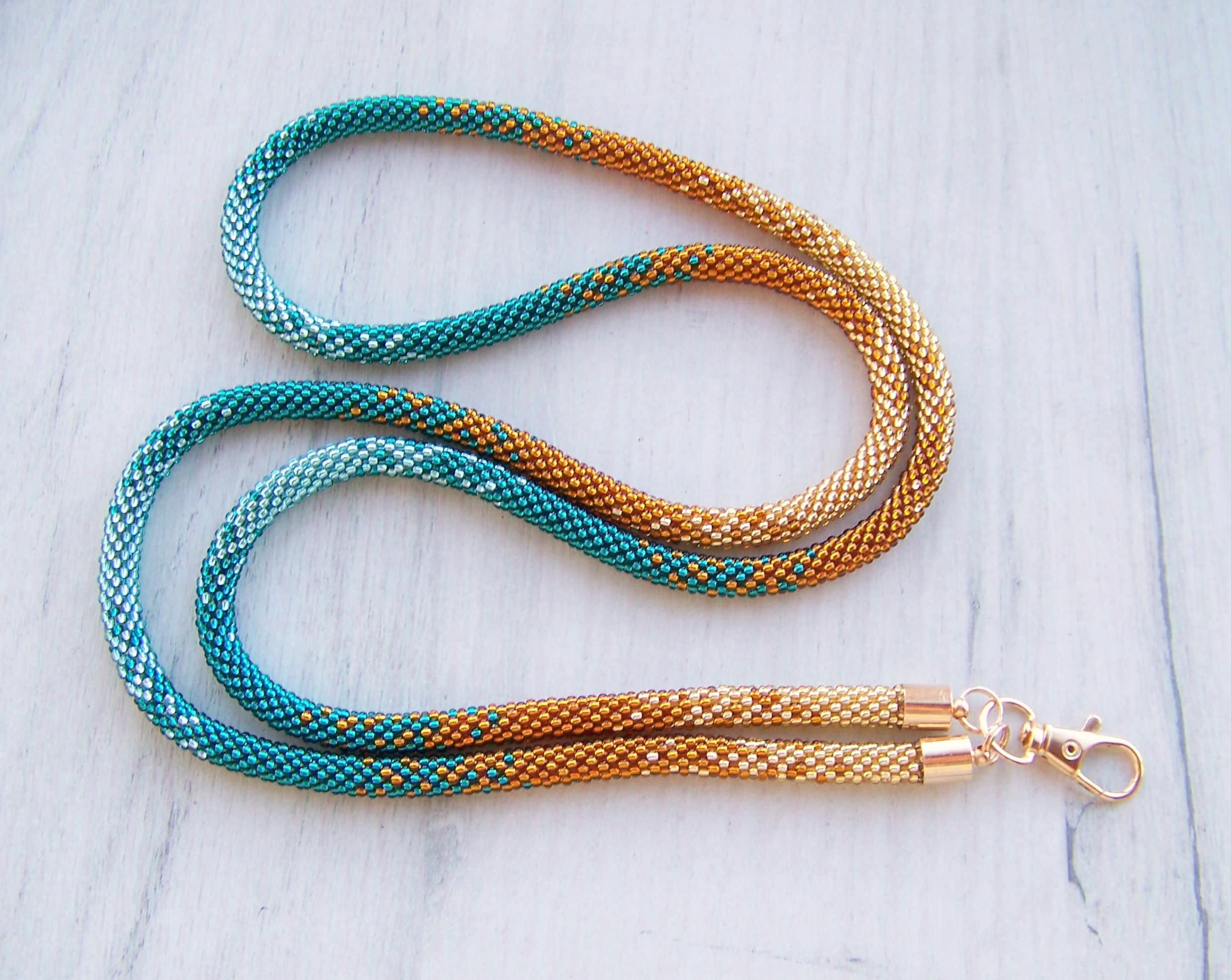 Bead Crochet Lanyard Pattern PDF for Ombre Gradient Necklace - Etsy