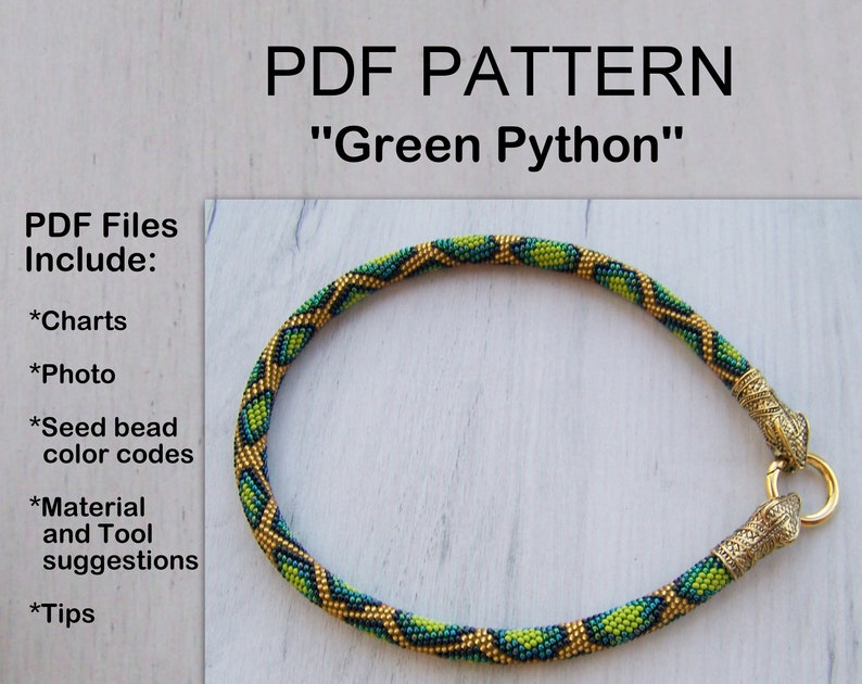 Bead Crochet Snake Pattern PDF Seed Beads Necklace Pattern - Etsy