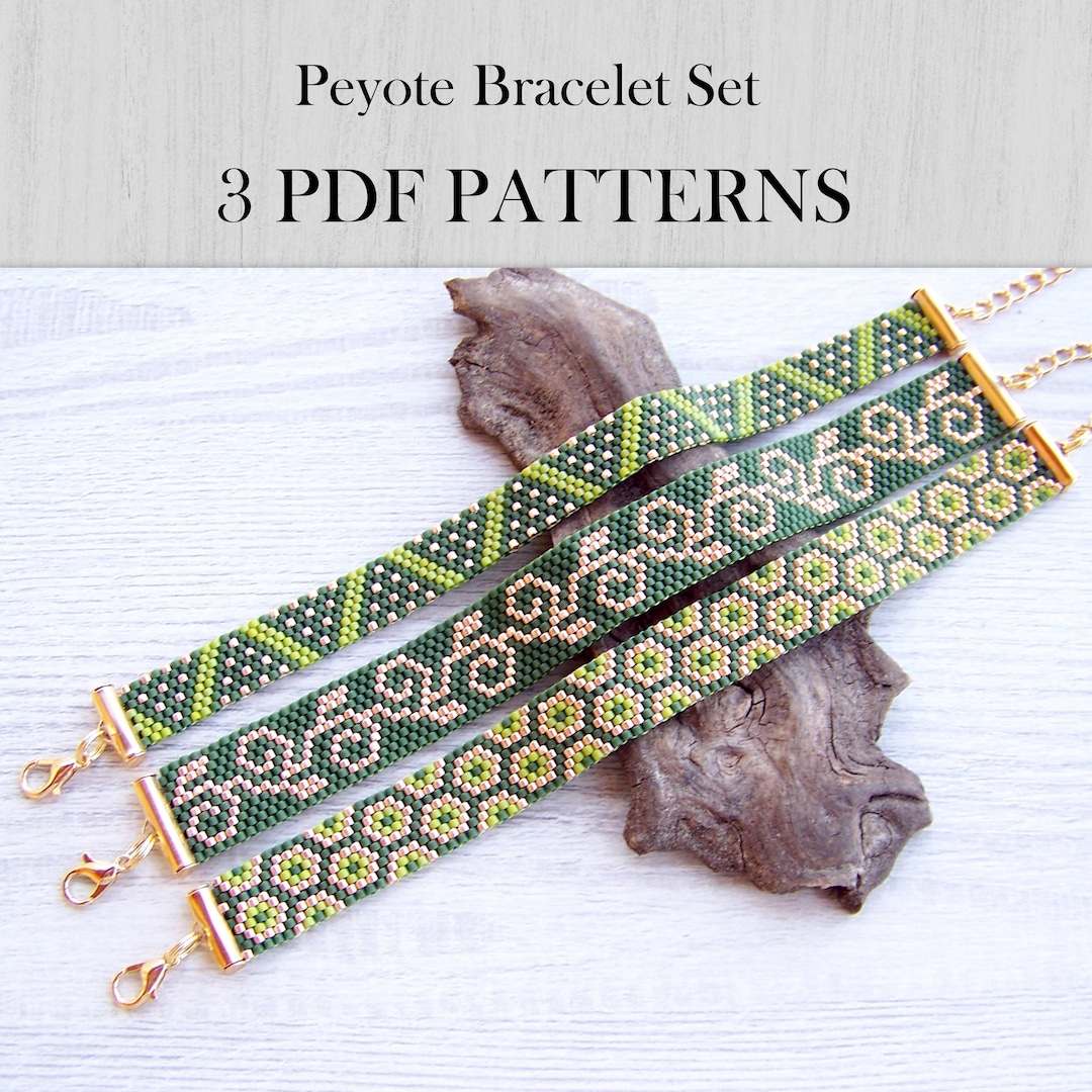 Fill Your Wrist, Set of 3 Narrow EVEN Count Peyote Bracelet Patterns ...