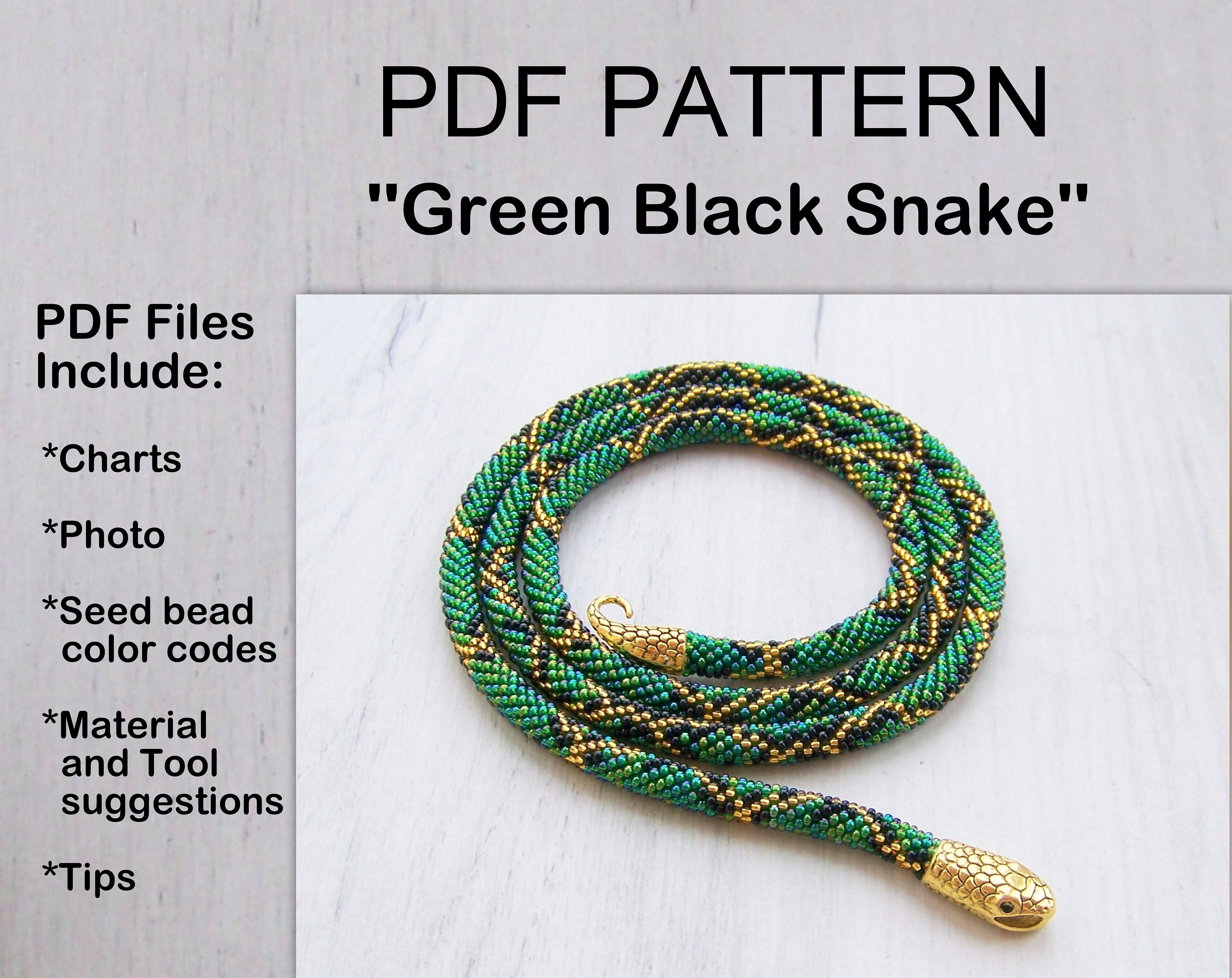 Bead Crochet Snake Pattern PDF Seed Beads Necklace Pattern - Etsy