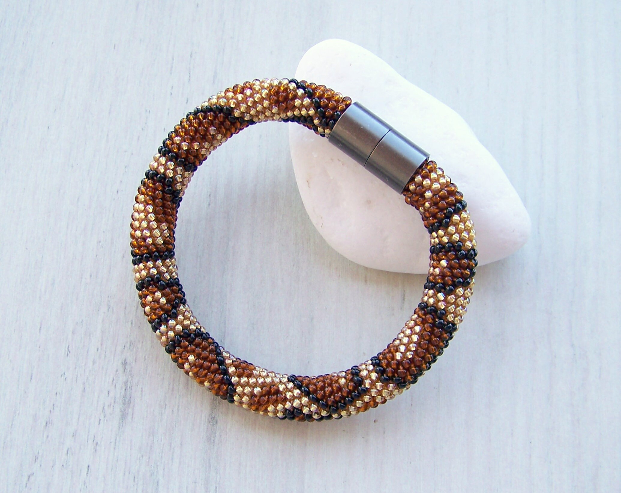 PDF Pattern Bead Crochet Snake Print Bracelet, Seed Beads Bracelet ...