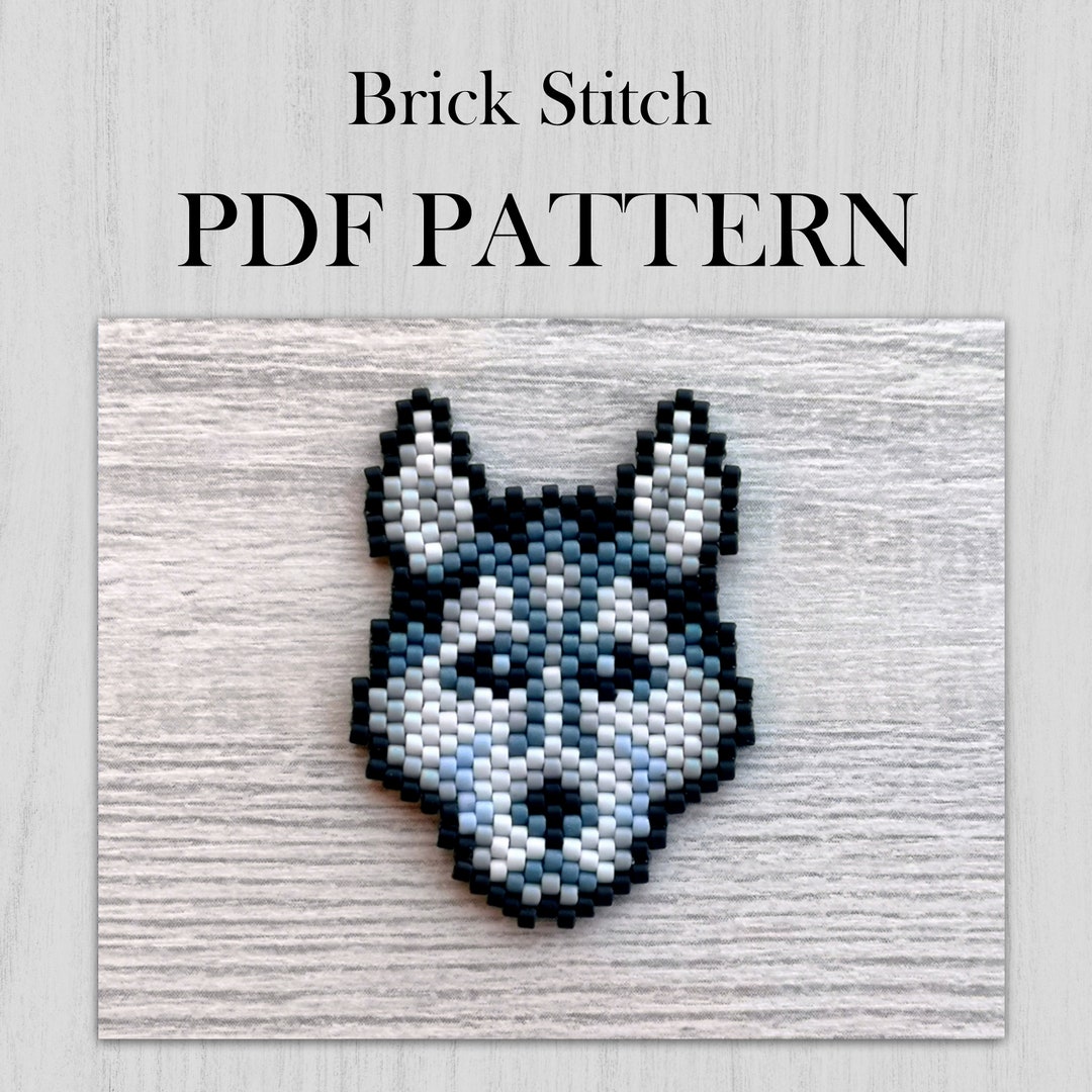 Husky Dog PDF Pattern, Brick Stitch or Peyote Stitch Pattern, Beading ...