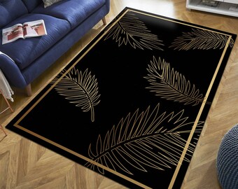 Gold Leaf Area Rug - Etsy