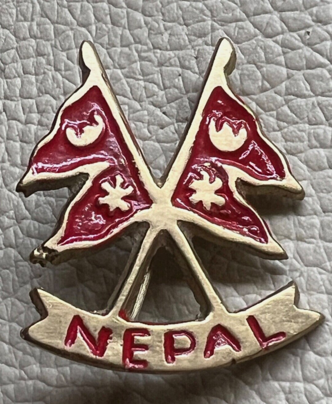 Vintage Nepal Crossed Flags Rare Pin Badge Lapel Brooch - Etsy