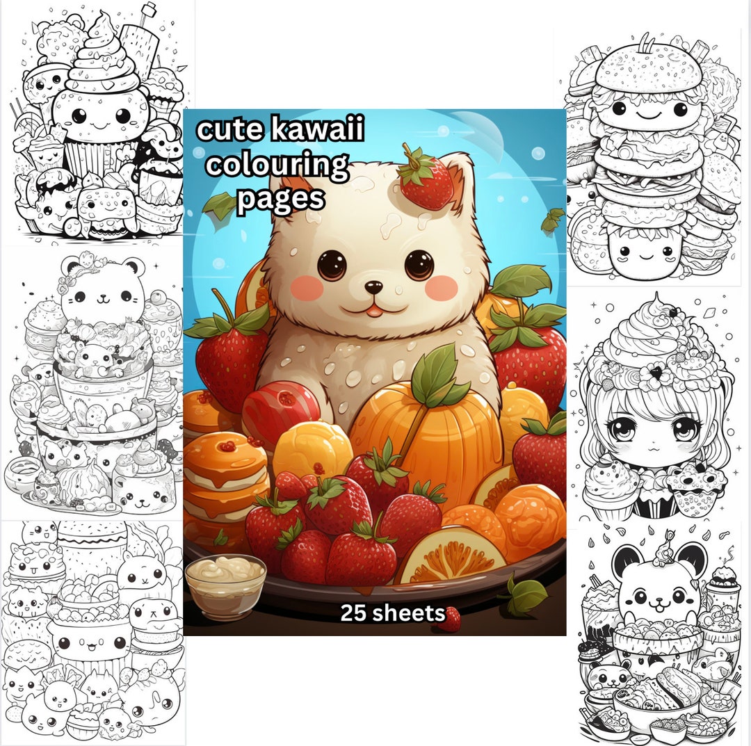 Cute Kawaii Colouring Pages of Cute Kawaii Food Colouring Sheets of ...