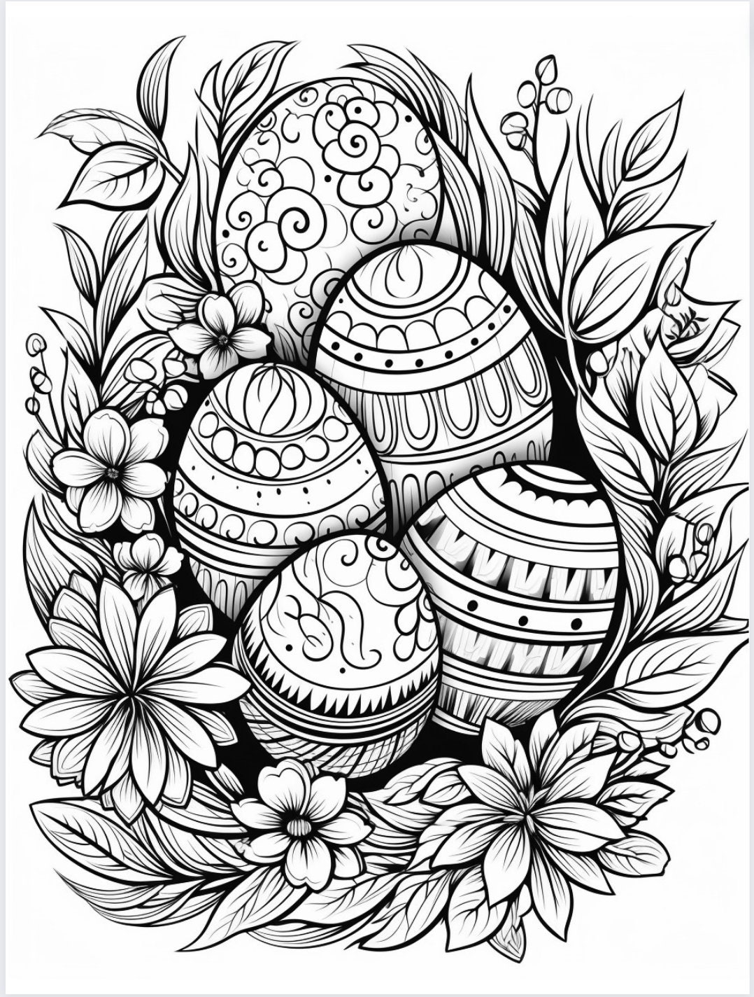 Adult Easter Egg Colouring Pages for Adults Detailed Easter Eggs to ...
