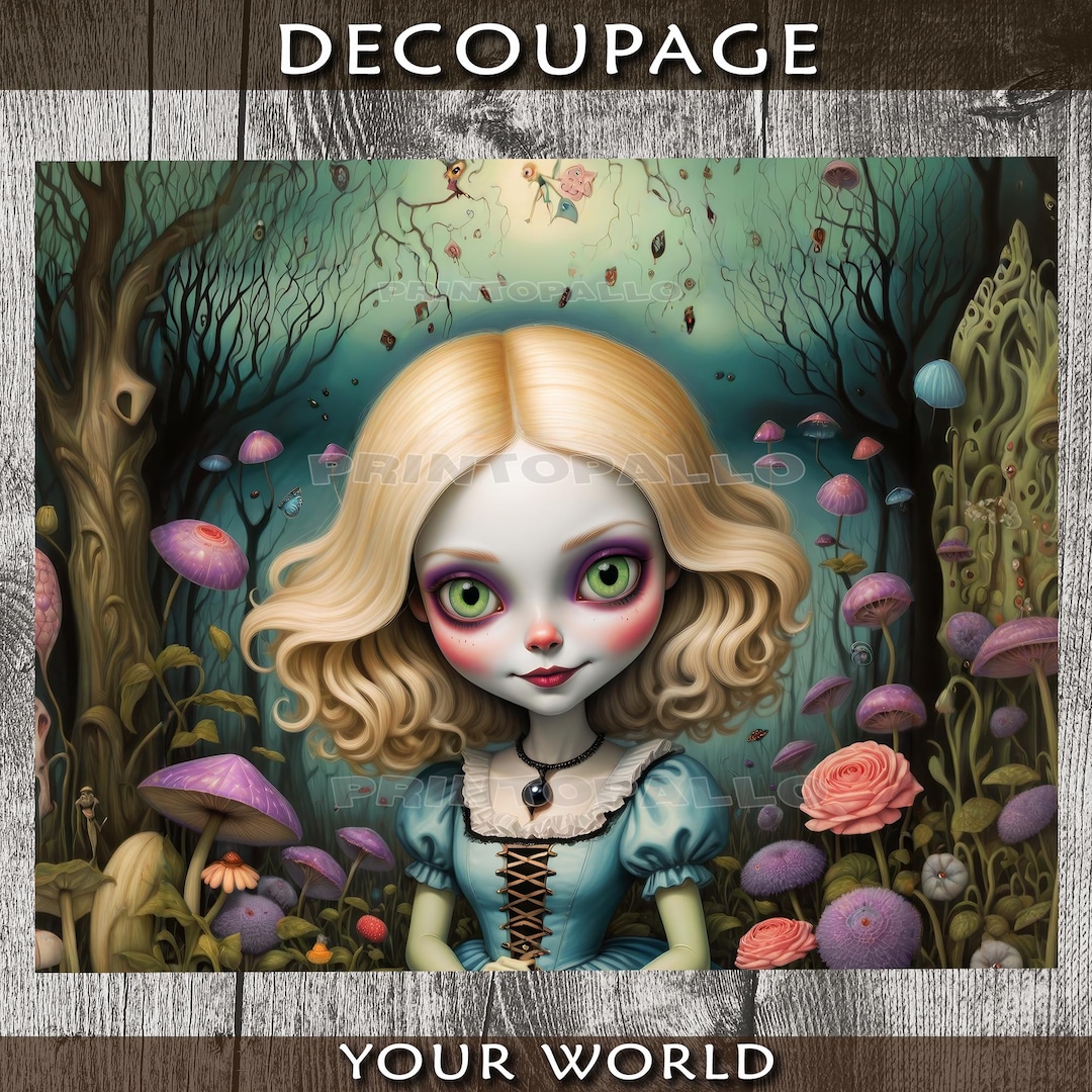 6 Sheet of Tissue Paper for Decoupage 18lbs - Alice in the Wonderland ...