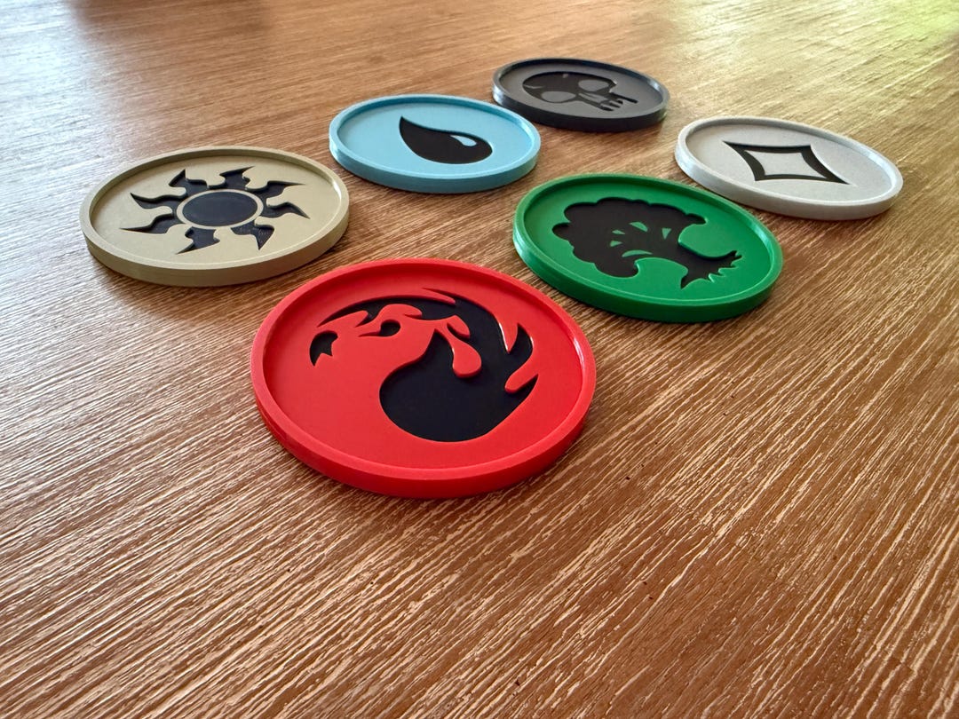 MTG Mana Coasters - Magic the Gathering - 3D Printed MTG Coasters With ...