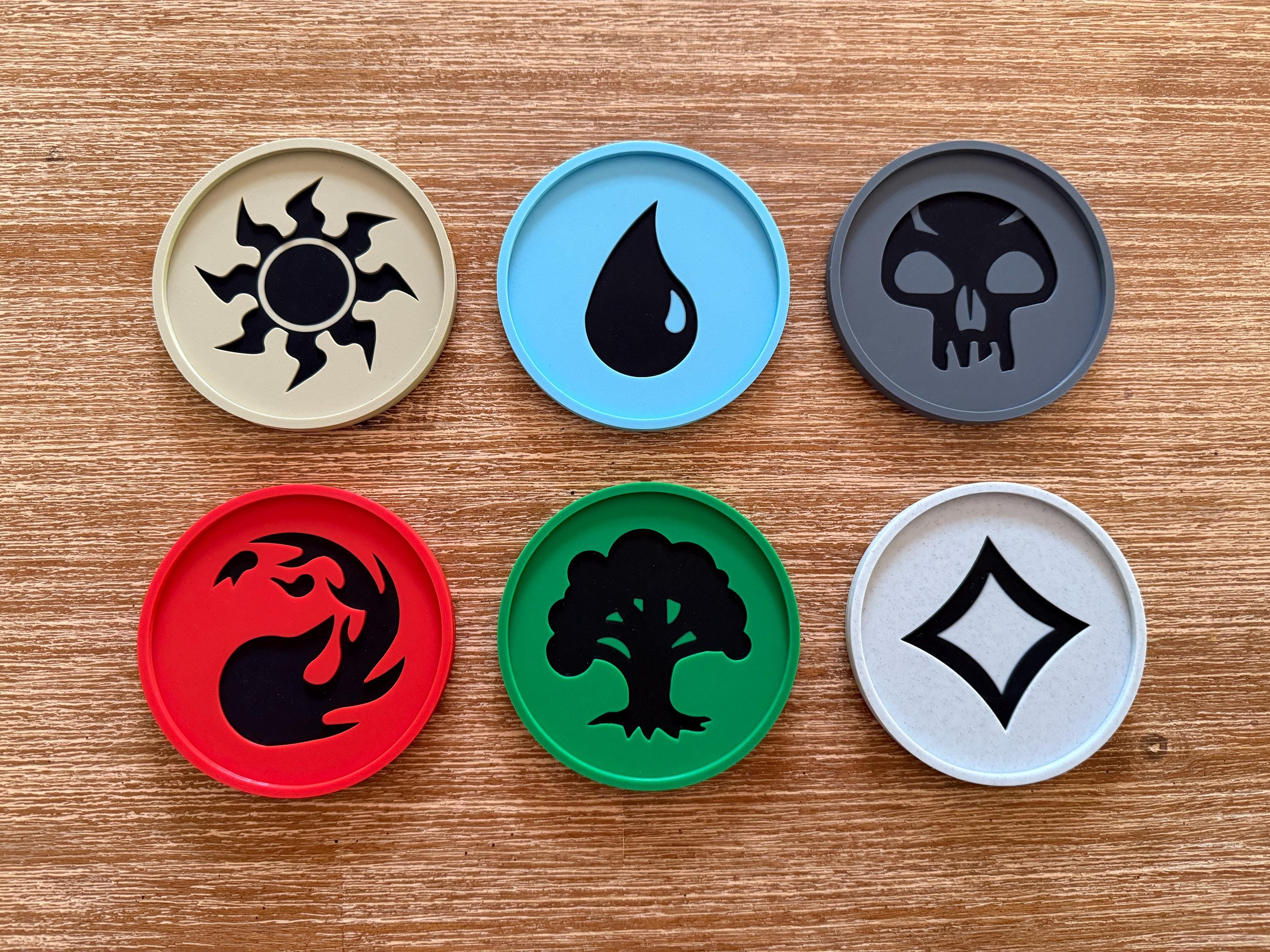 MTG Mana Coasters - Magic the Gathering - 3D Printed MTG Coasters With ...