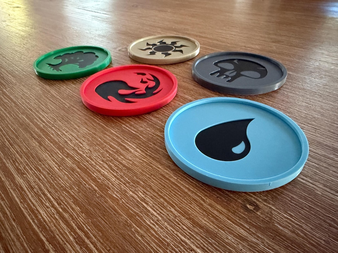 MTG Mana Coasters - Magic the Gathering - 3D Printed MTG Coasters With ...