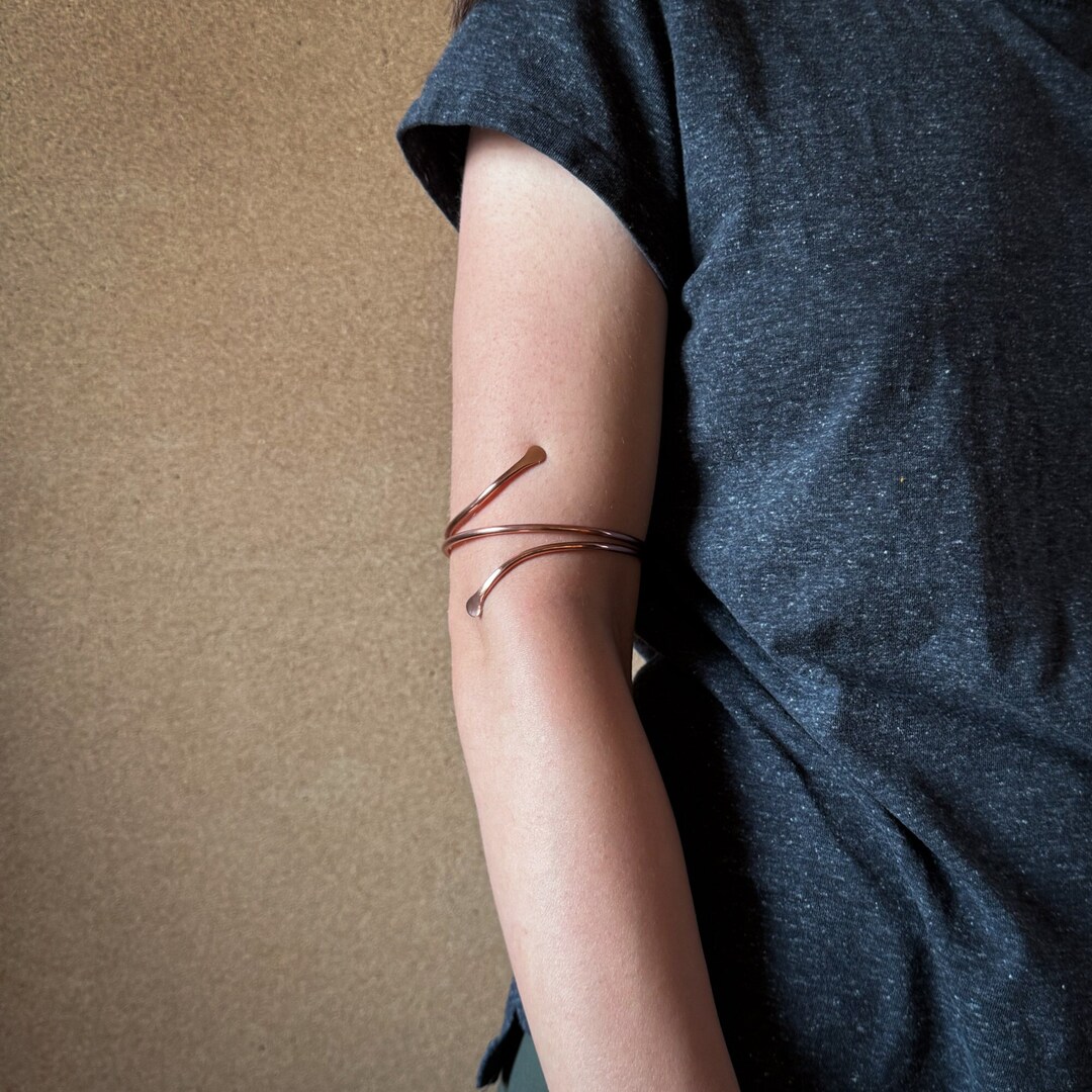 Copper Upper Arm Cuff: Boho Festival Jewelry, Minimalist Armband - Etsy