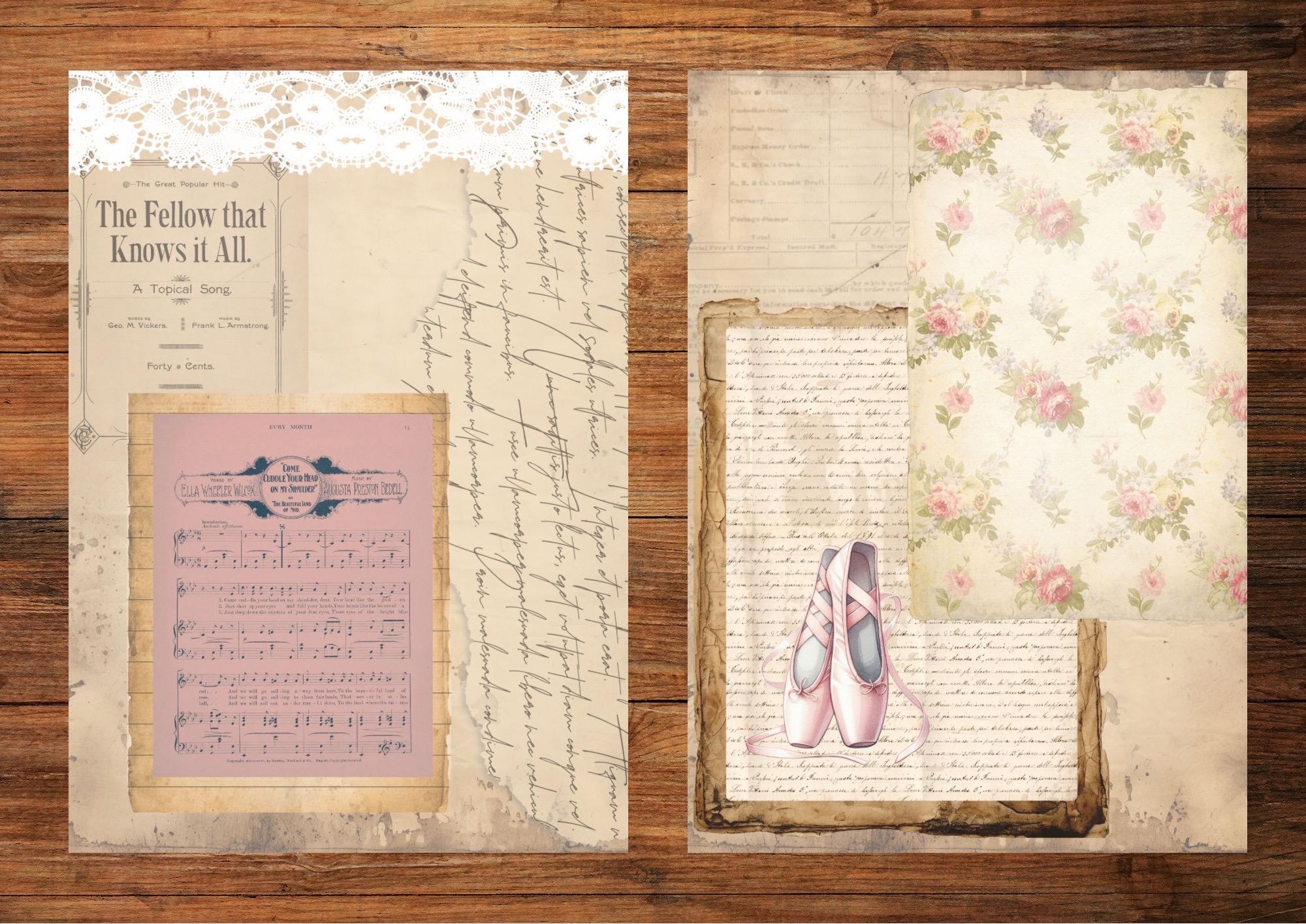 Pink Ballerina Printable Paper Collection | Junk Journal Printables ...