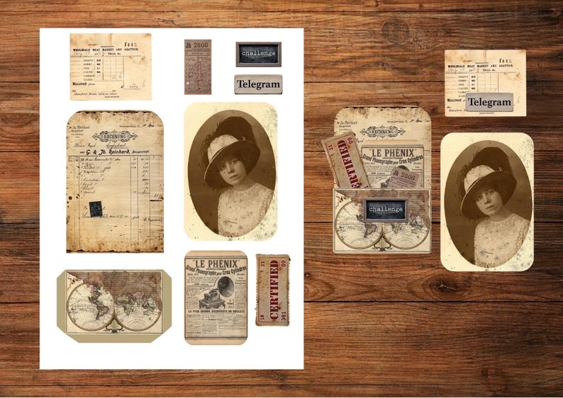 Grungy Vintage Loaded Pocket Tags | Digital Download | Junk Journal Tag ...