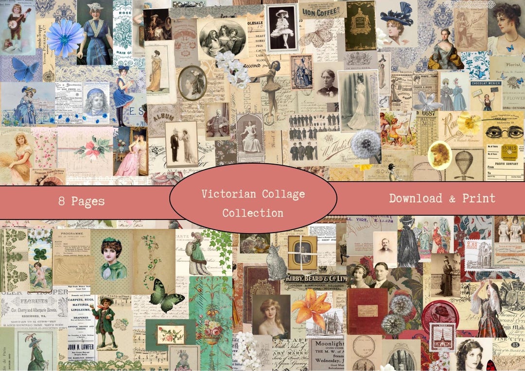 Victorian Collages Junk Journal Printable Papers | Vintage Collage ...