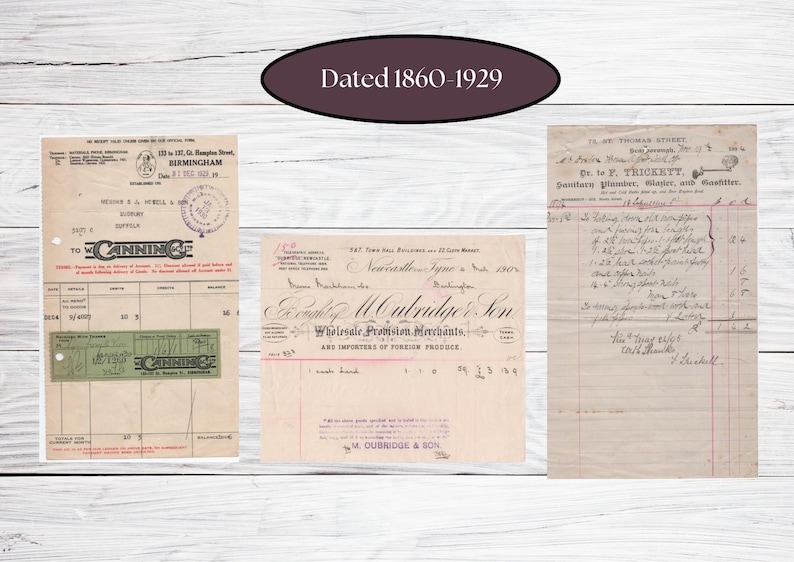 Vintage Invoices | Printable Junk Journal Ephemera | Vintage Ephemera ...
