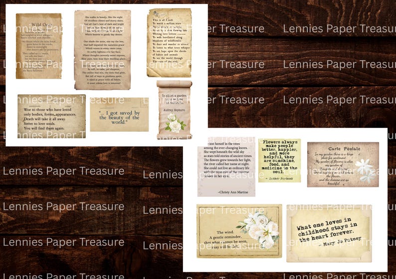 Beautiful Words Embellishment Kit, Digital Download, Quotes & Poems ...