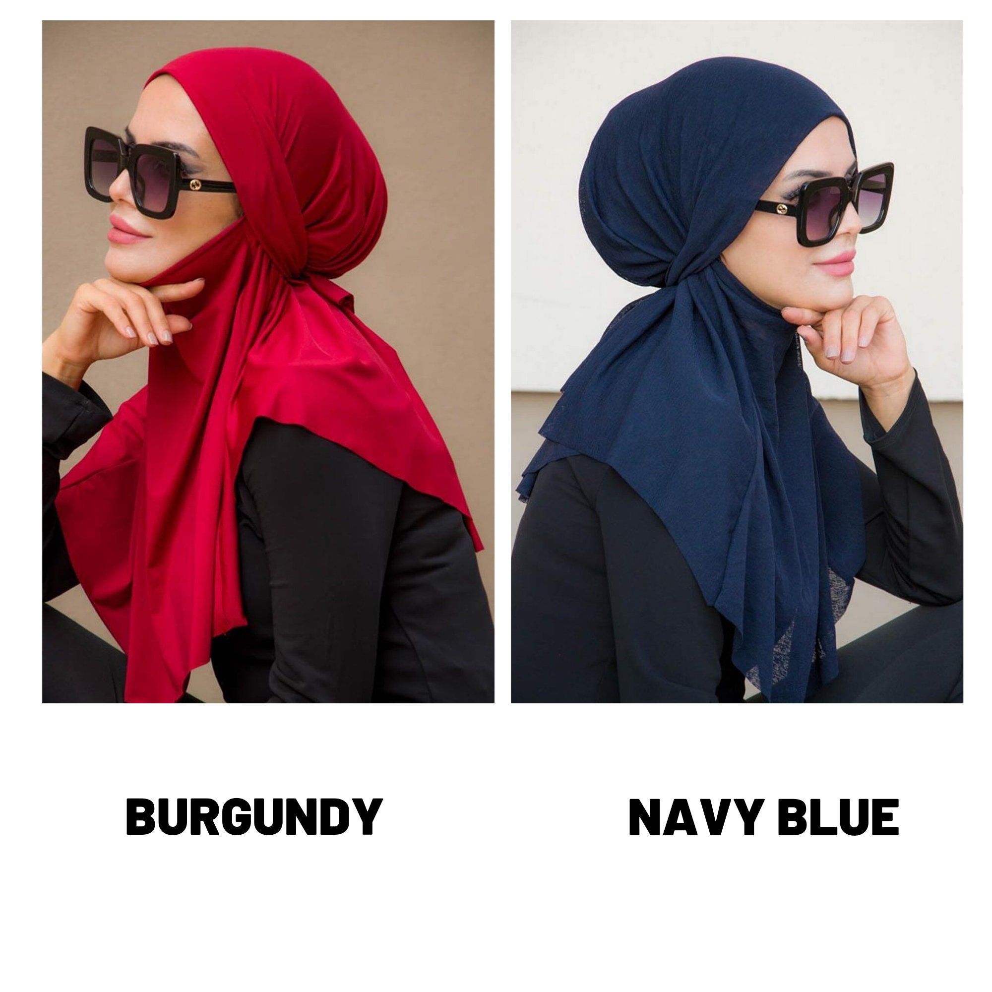 Black Oversize Hijabtie Back Instant Hijabready to Wear - Etsy