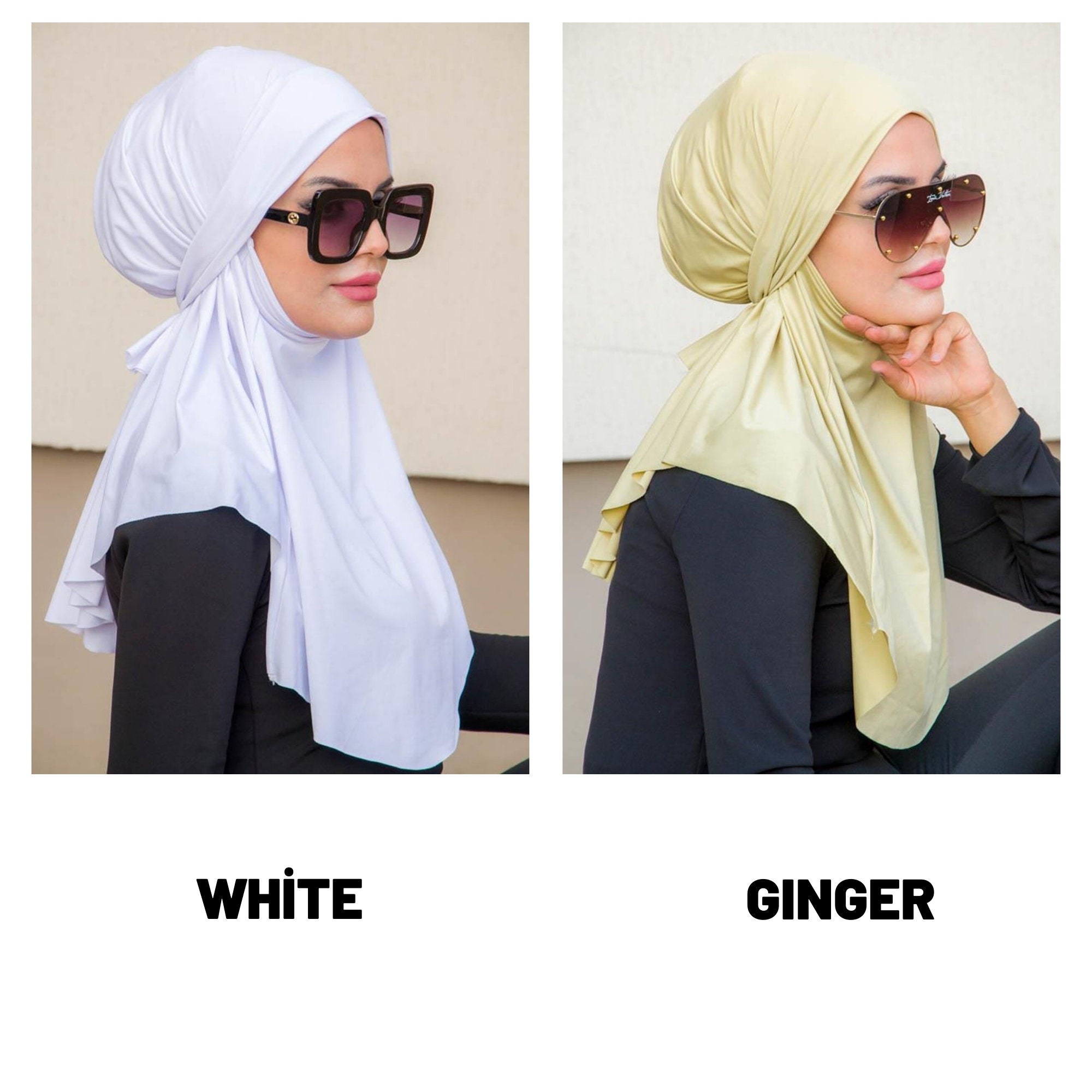 Black Oversize Hijabtie Back Instant Hijabready to Wear - Etsy