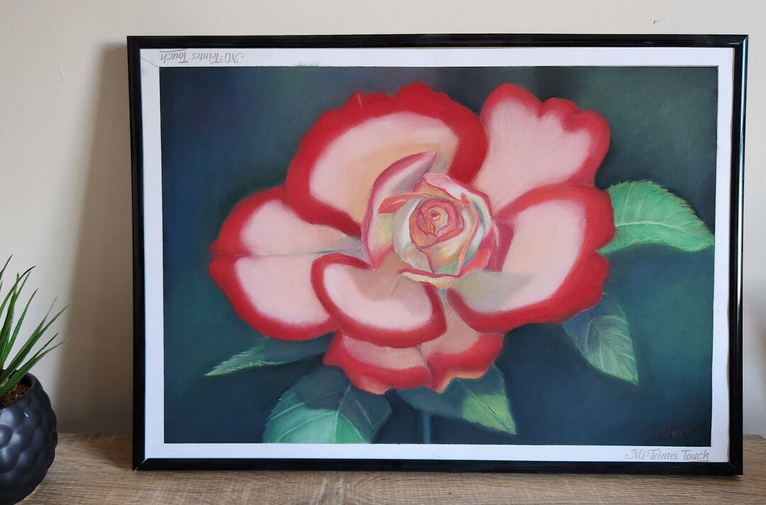 Floral Pastel Painting Rose Pastel Painting - Etsy
