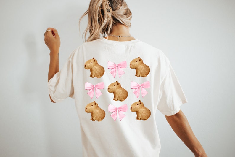 Coquette Preppy Capybara Png, Cute Capybara Sublimation Design ...