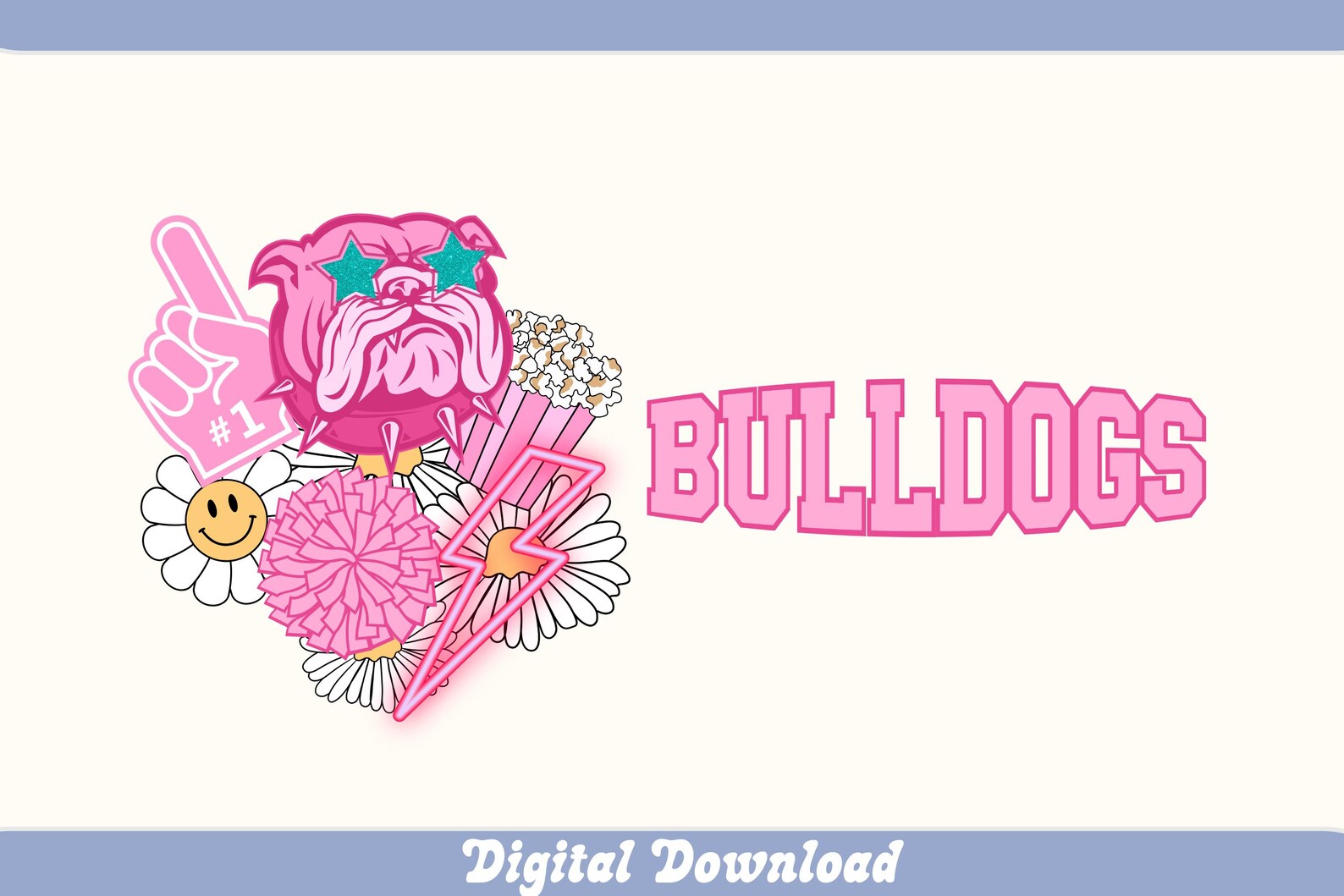 Preppy Bulldog Png, Lets Go Bulldogs, Sublimation, Bulldogs High School ...