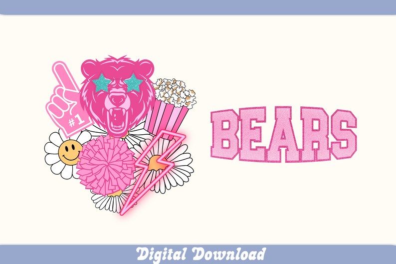 Preppy Bear Png, Bears Mascot, Preppy High School Mascots, Sublimation ...