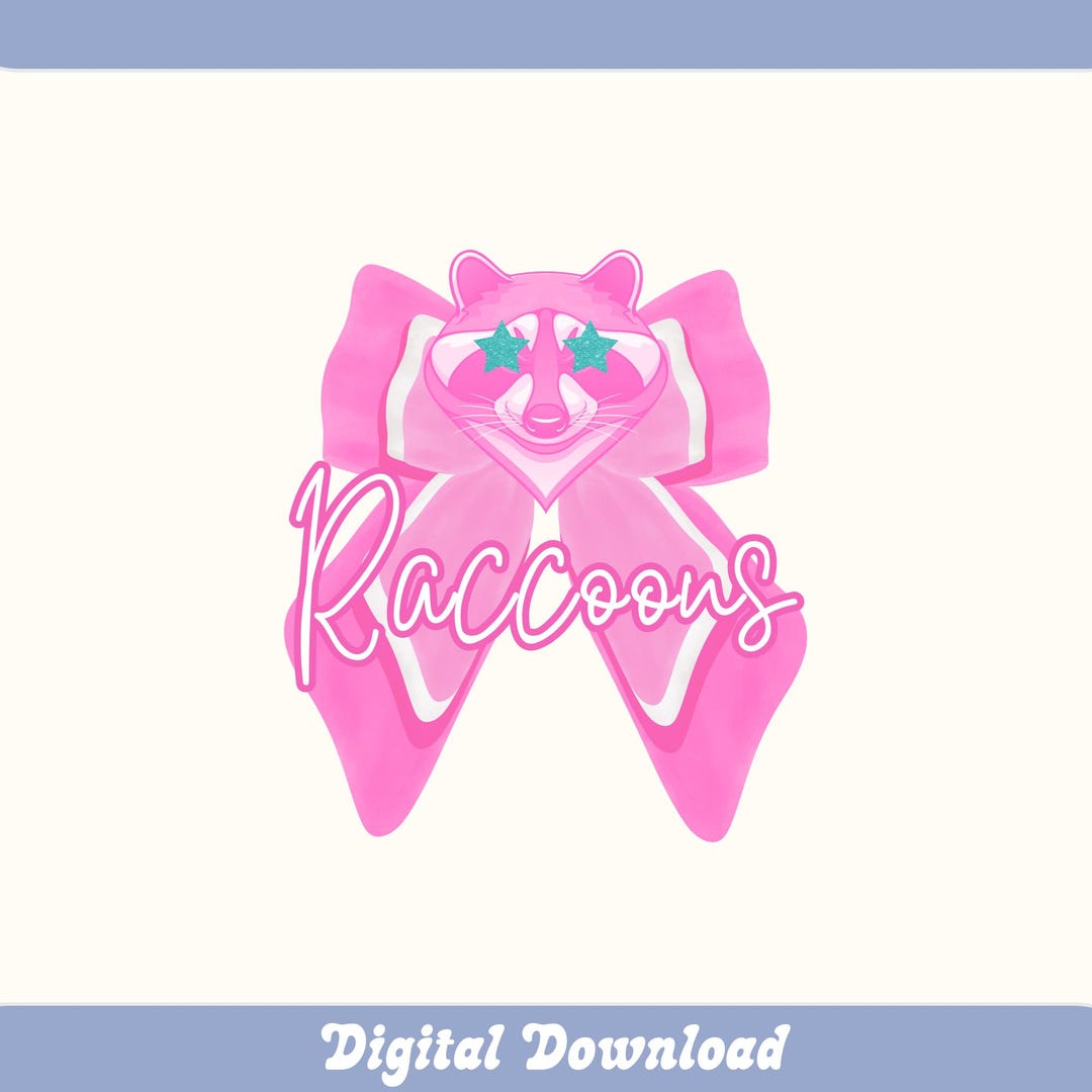 Preppy Pink Raccoons Png, Preppy Raccoon Png, Go Raccoons, DFT ...