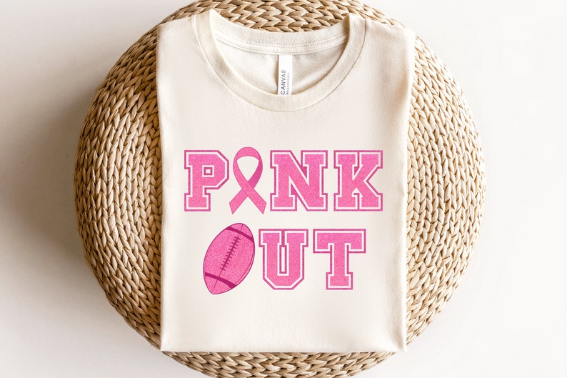 Pink Out Football Png, Football Pink Out Sublimation, Faux Sequin ...