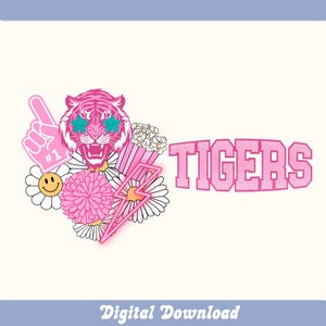 Preppy Tiger Png, Lets Go Tigers, Sublimation, Tigers High School ...
