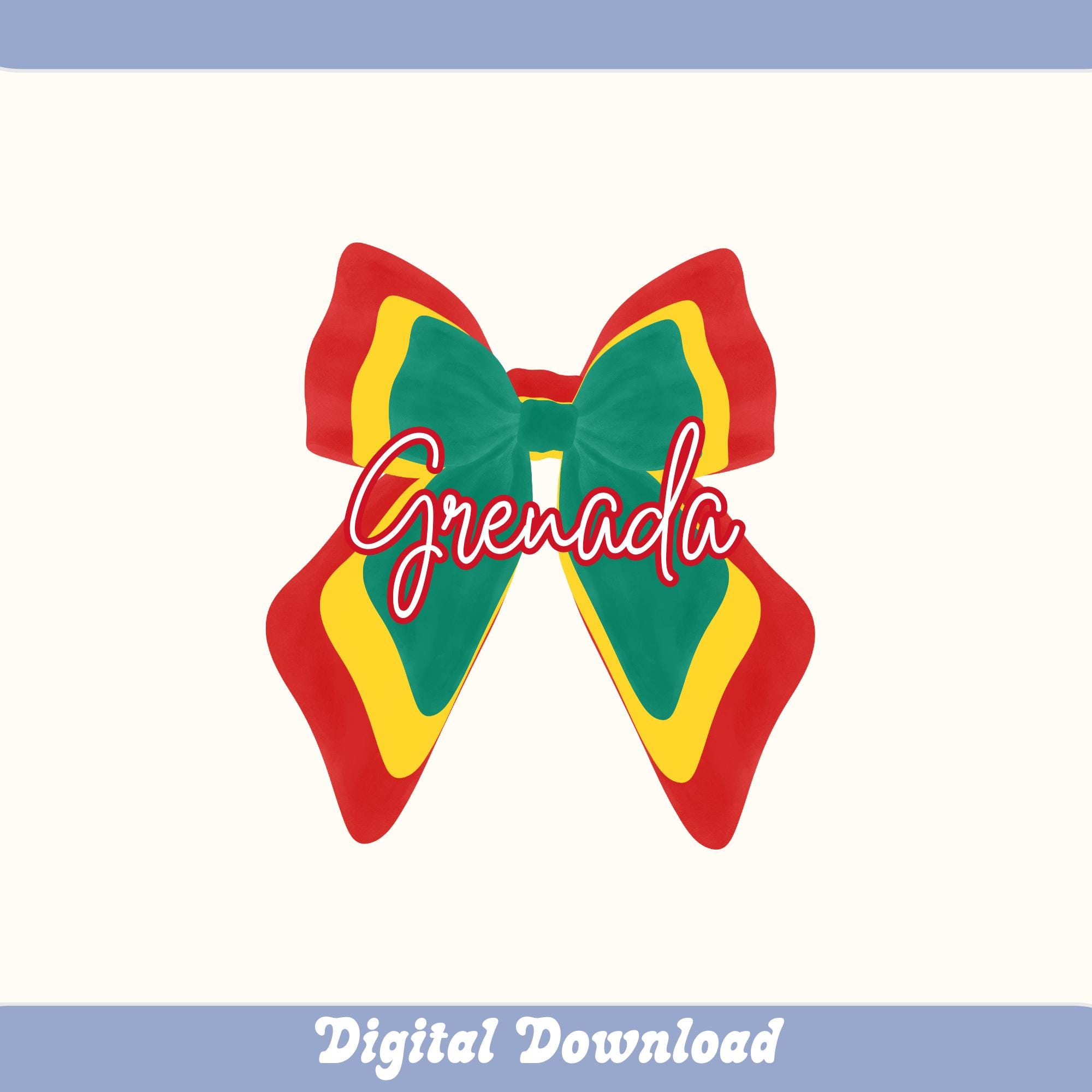 Grenada Flag Png, Coquette Grenada Bow Png, Sublimation, Grenada Vacation, Caribbean Girl png ...