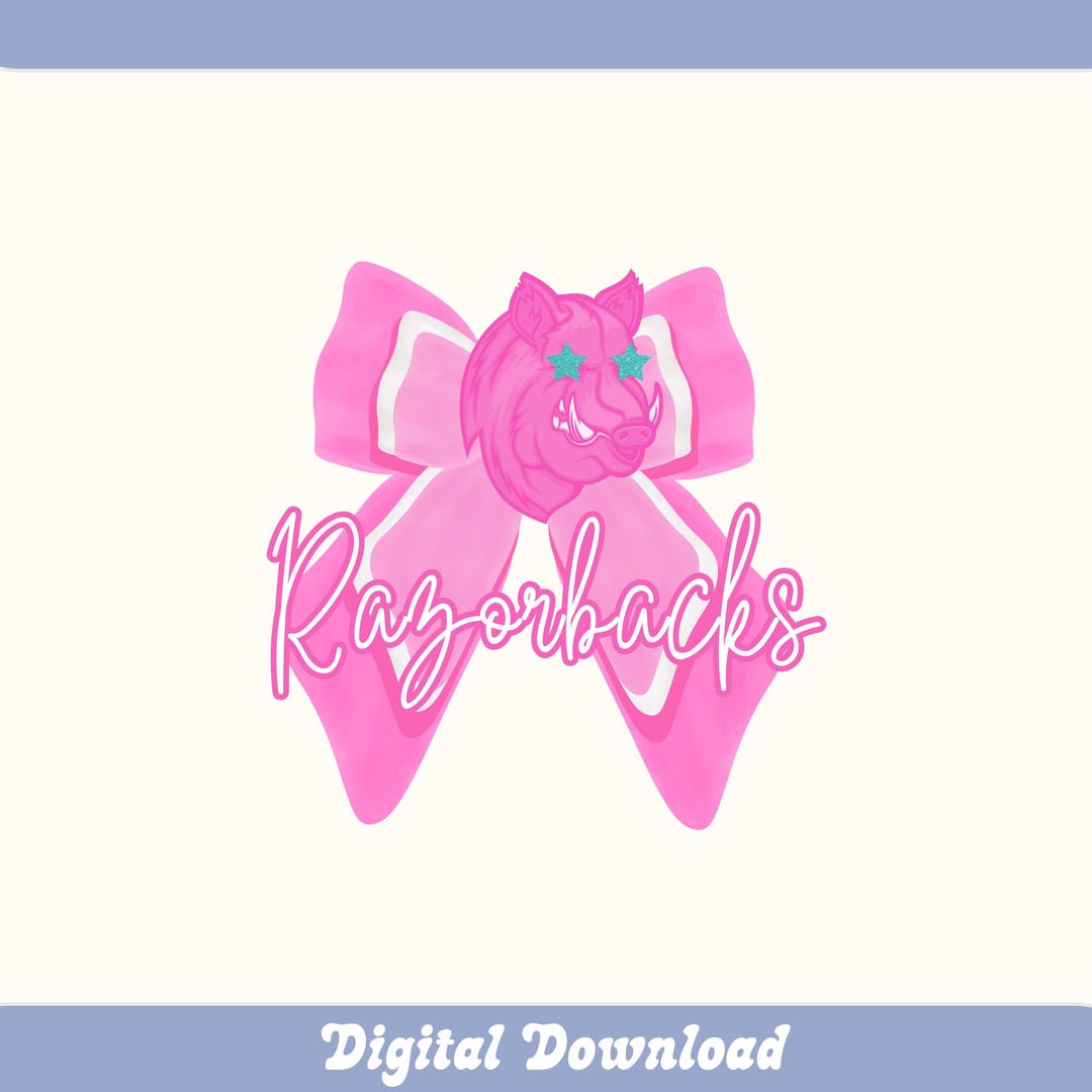 Preppy Razorbacks Mascot Png, Coquette Razorbacks Png, Mascot Bow Png ...