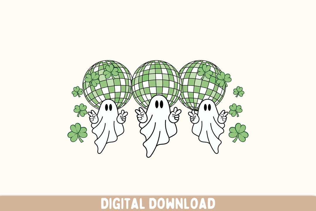 St Patricks Day Ghost Png, Retro St. Patricks Day Sublimation Design ...