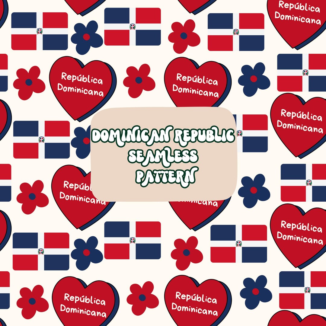 Dominican Republic Seamless Pattern Png, Hispanic Heritage Digital ...