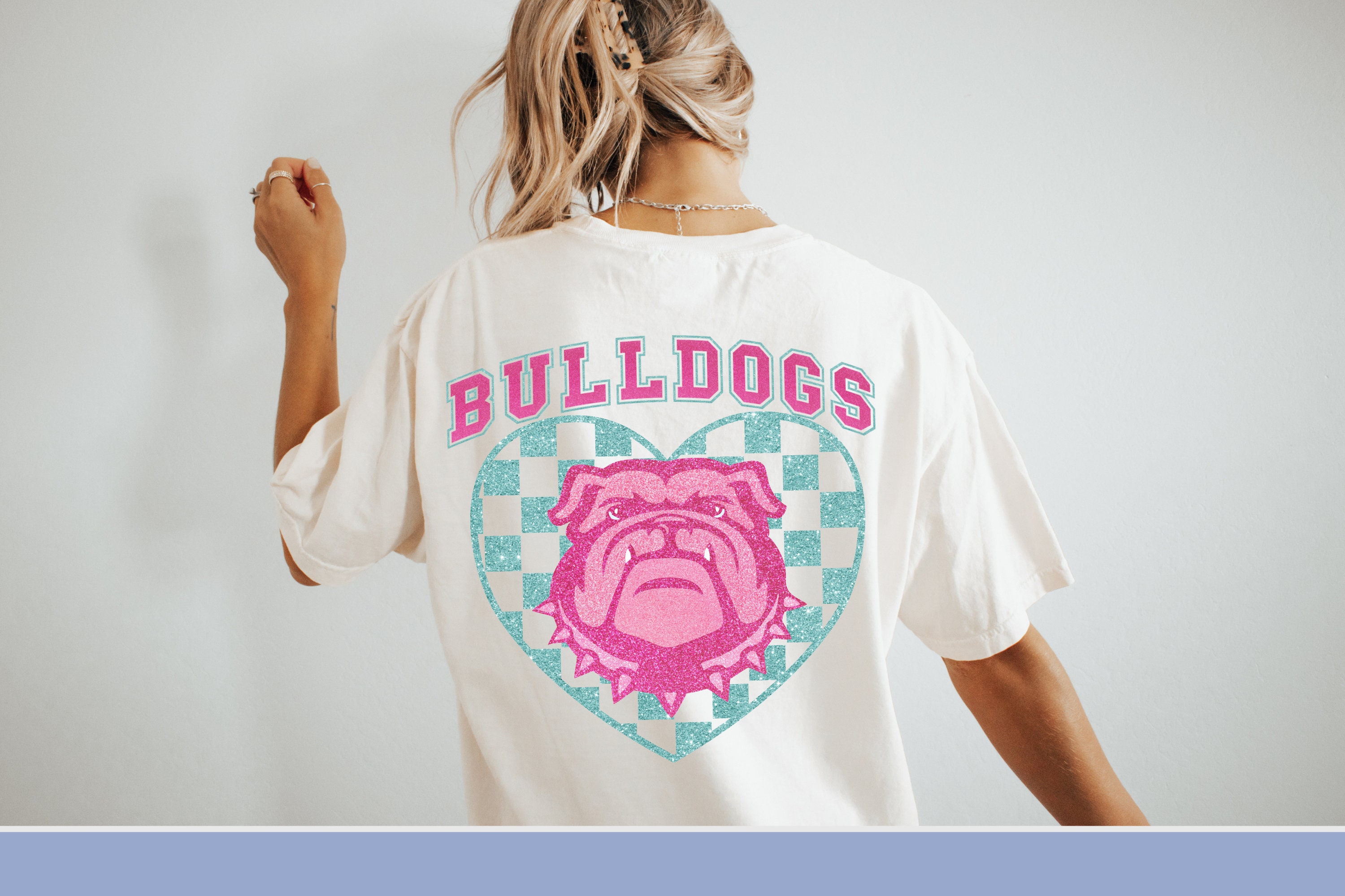 Preppy Bulldog Mascot Png, Pink Bulldog High School Mascot Sublimation ...