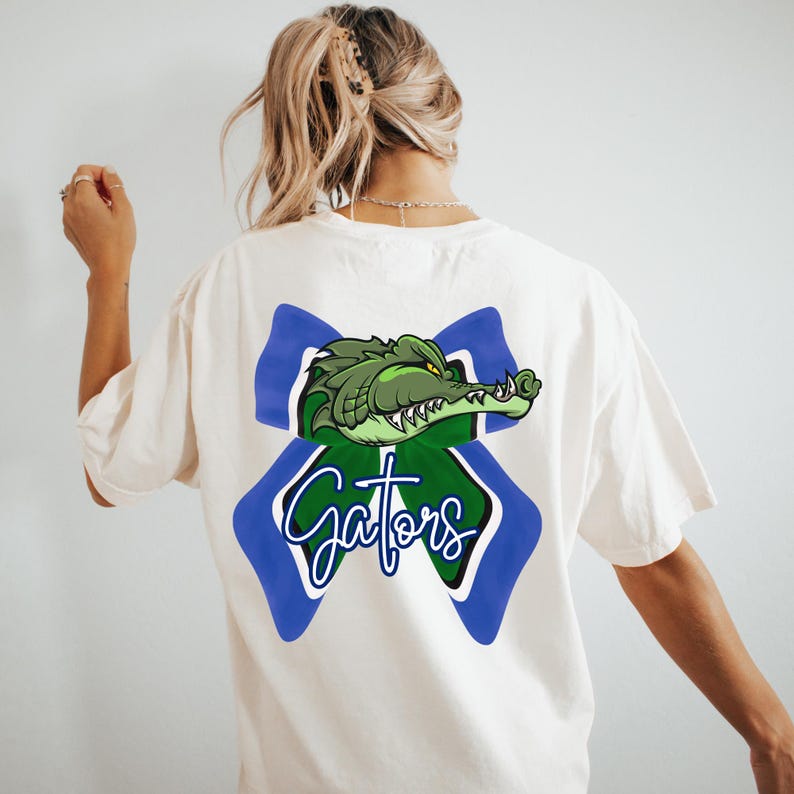 Preppy Gators Mascot Png, Blue and Green Gators Png, Coquette Mascot ...