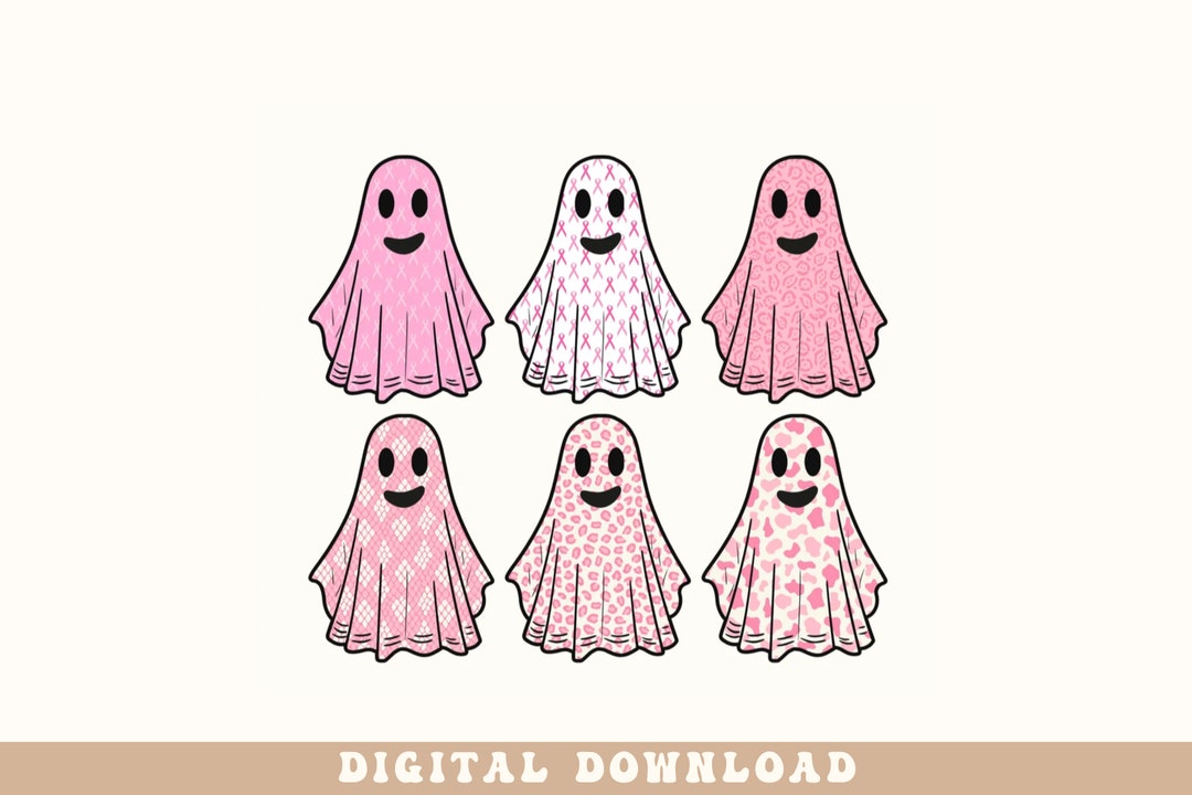 Pink Ghost Svg Bundle, in October We Wear Pink Svg Png Bundle, Pink ...
