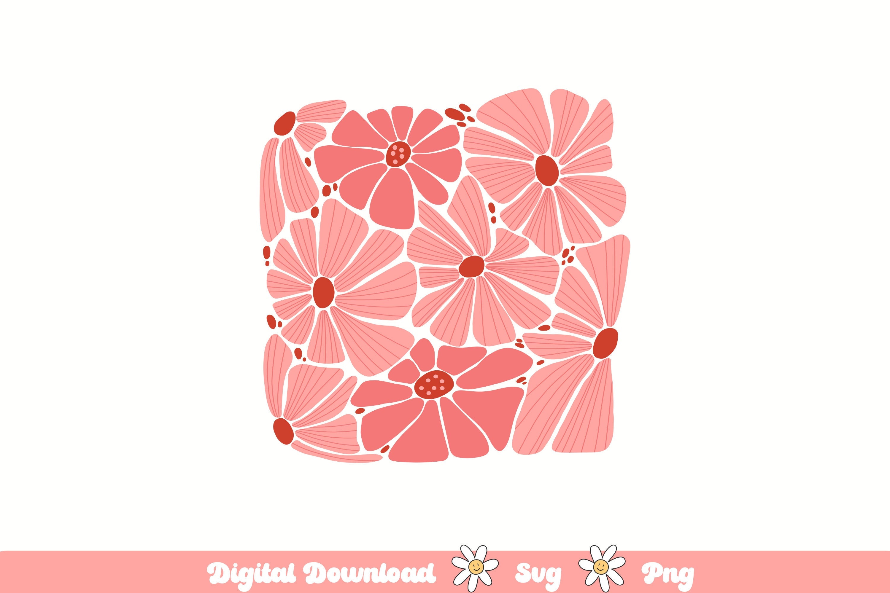 Groovy Daisy Flower Svg Abstract Daisy Flower Svg Png - Etsy