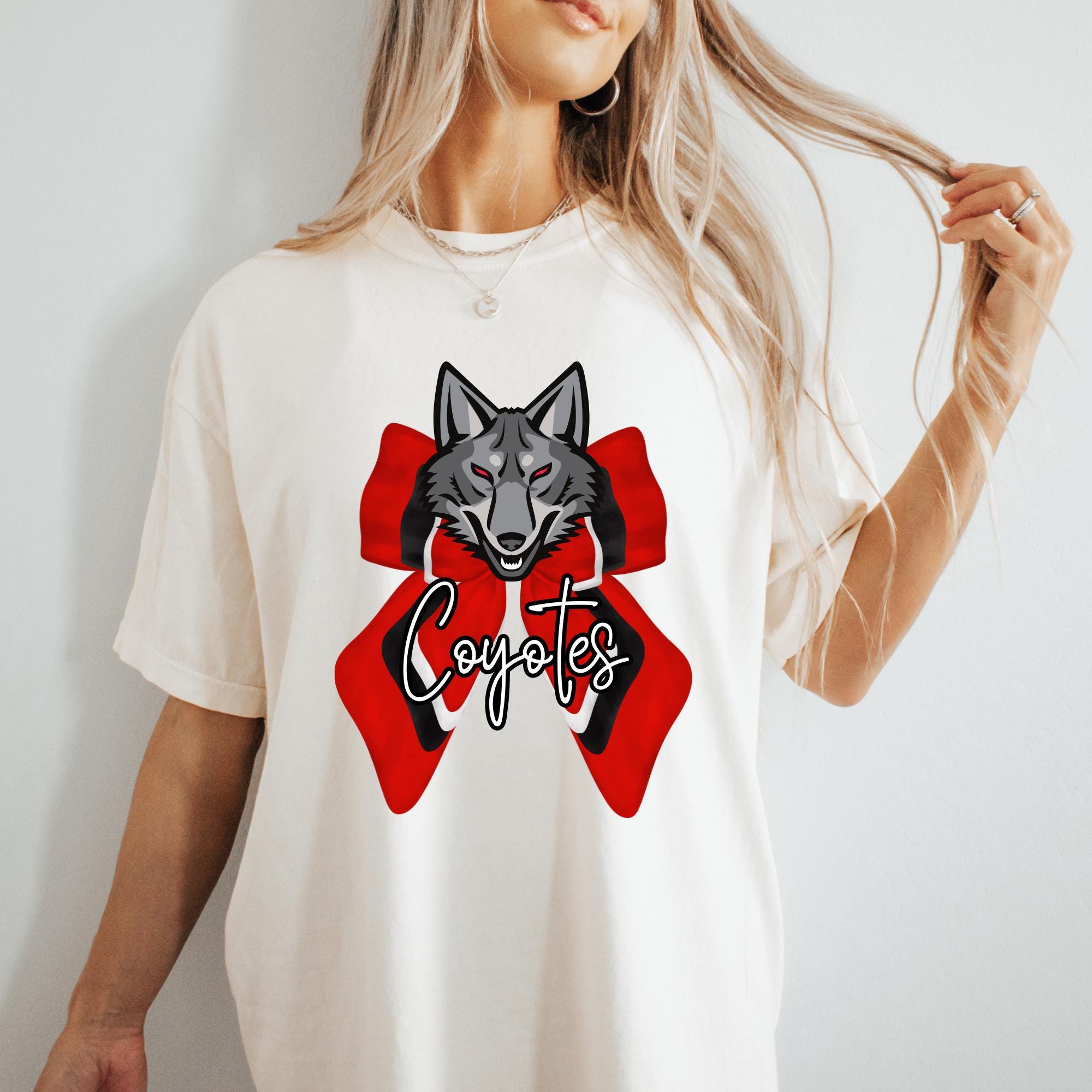 Coquette Red Coyotes Mascot Png, Preppy Coyote Png, Lets Go Coyotes ...