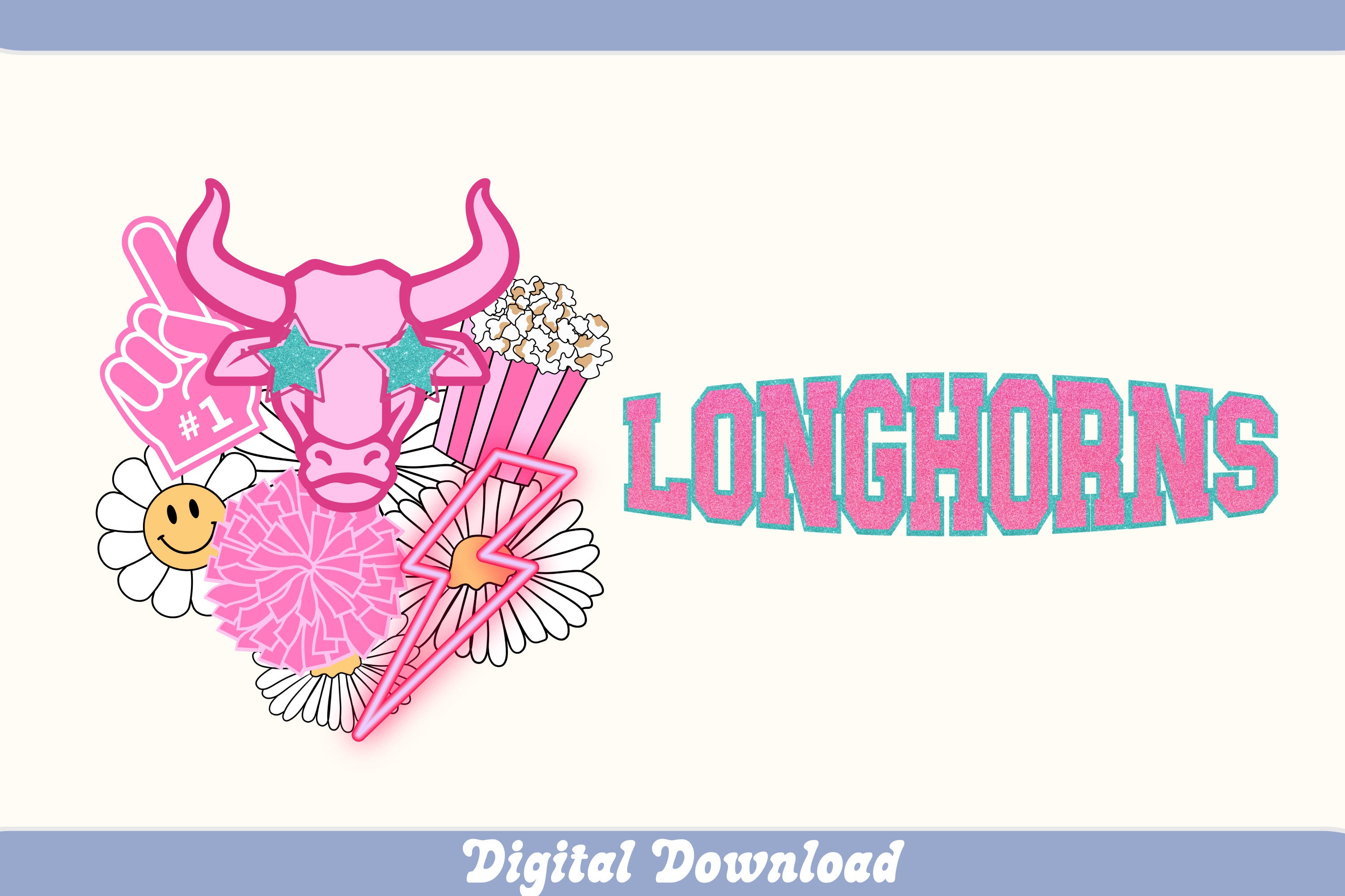 Preppy Longhorn Png, Lets Go Longhorns, Sublimation, Longhorns High ...