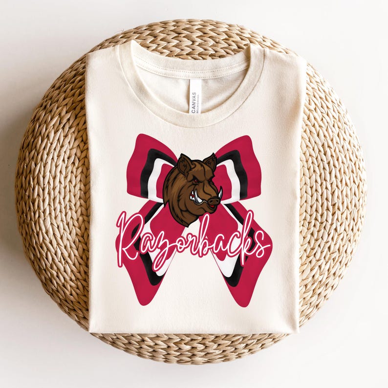 Preppy Razorbacks Mascot Png, Coquette Razorbacks Png, Mascot Bow Png ...