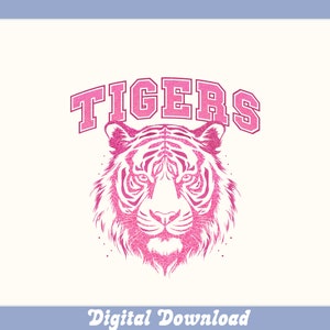 Preppy Tigers Mascot Png, Tigers Cheer, Pink High School Mascot Pink ...