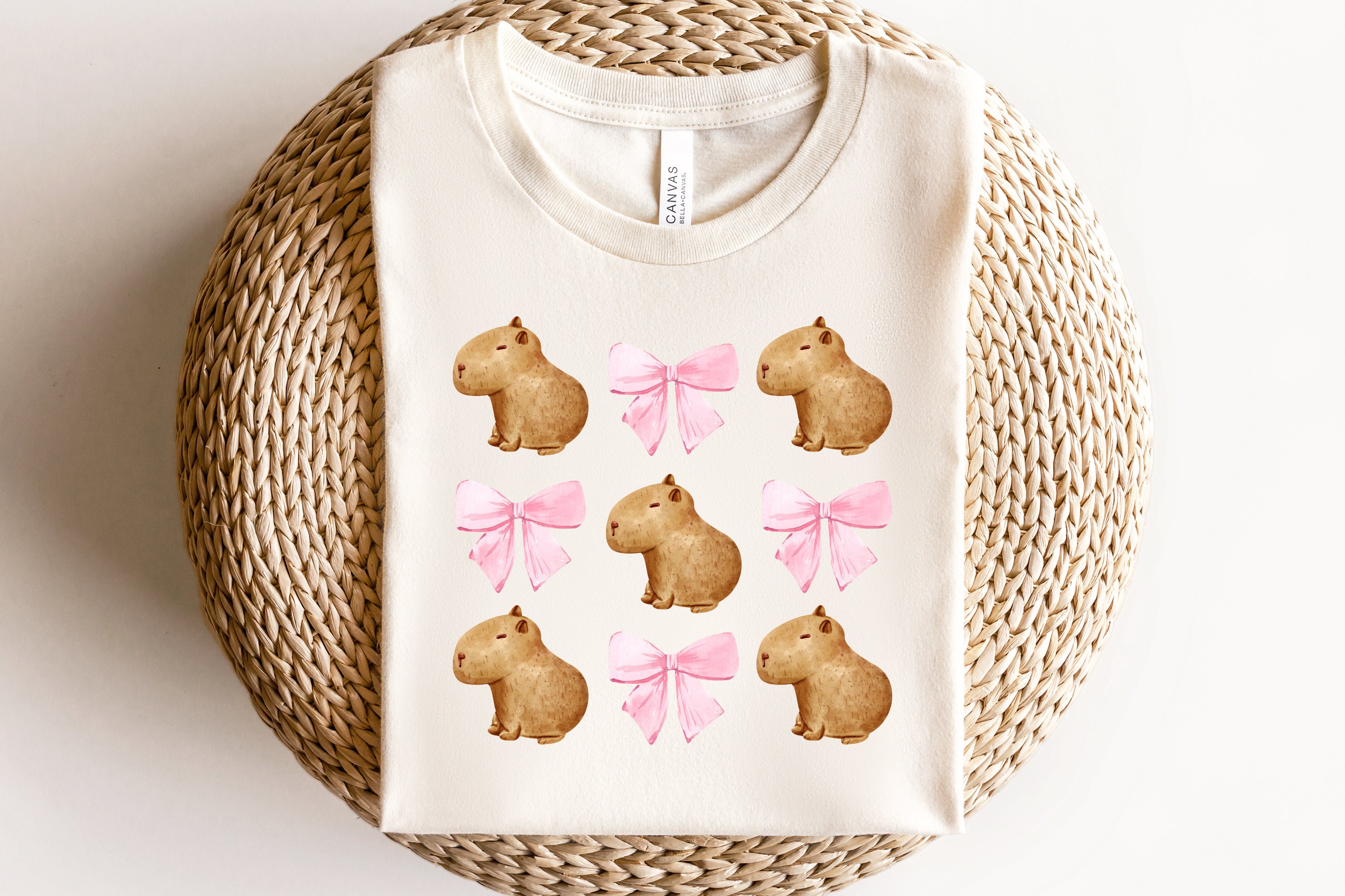 Coquette Preppy Capybara Png, Cute Capybara Sublimation Design ...