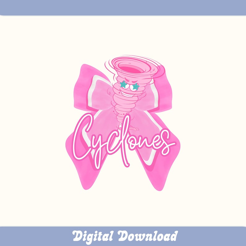 Preppy Pink Cyclone Png, Preppy Cyclones Png, Go Cyclones, Sublimation ...
