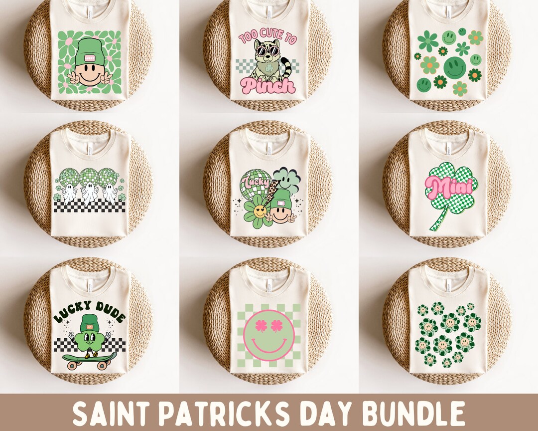 Retro St Patrick Day Bundle, Girl Saint Patricks Day Bundle, Boy St ...